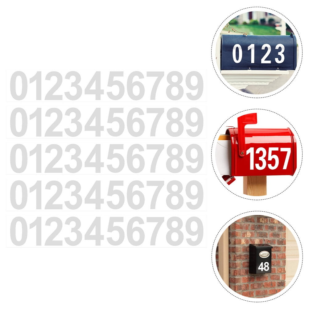 MLINS 5 Sheets Digital Stickers Decal by Number Letter Numbers White ...