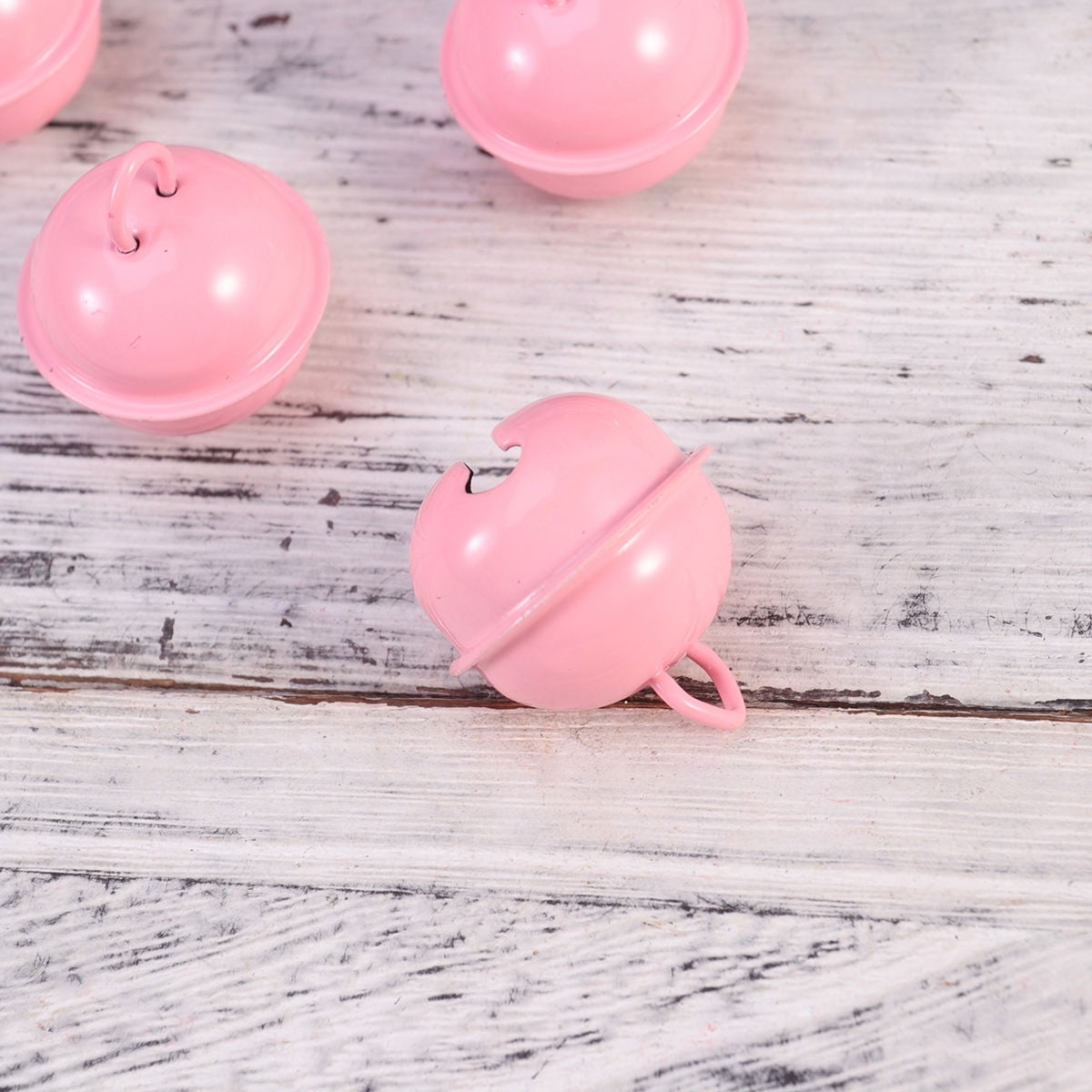 MLINS 50 Pcs 22mm Pink Painted Jingle Bells Metal Round Mini Bells for ...