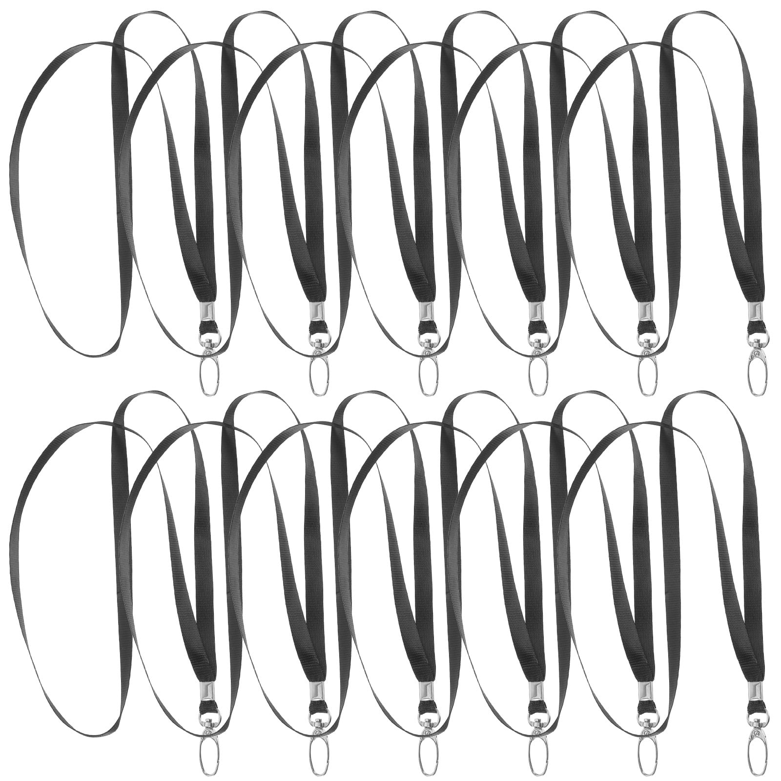 MLINS 50 Pcs Id Card Lanyard Metal Badge Holder Staff Student Black ...