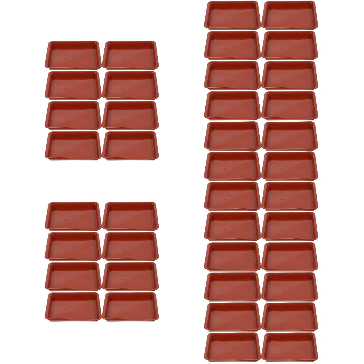 MLINS 50 Pcs Rectangular Planter Tray Plastic Flower Pot Tray Plant ...