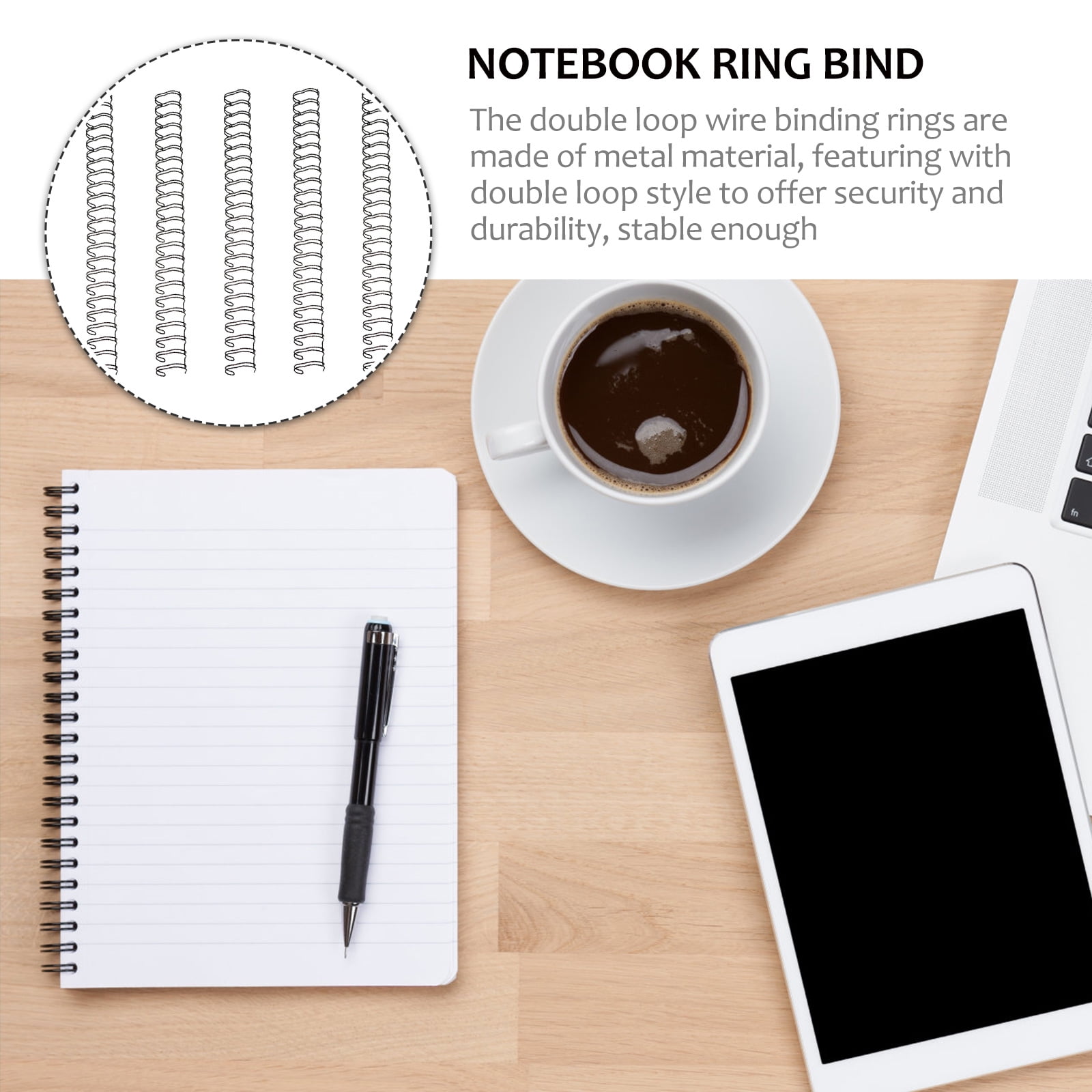 DINHEAROM Wire Binding Spines Black Iron 50Pcs Binding Wire 10.61X0 ...