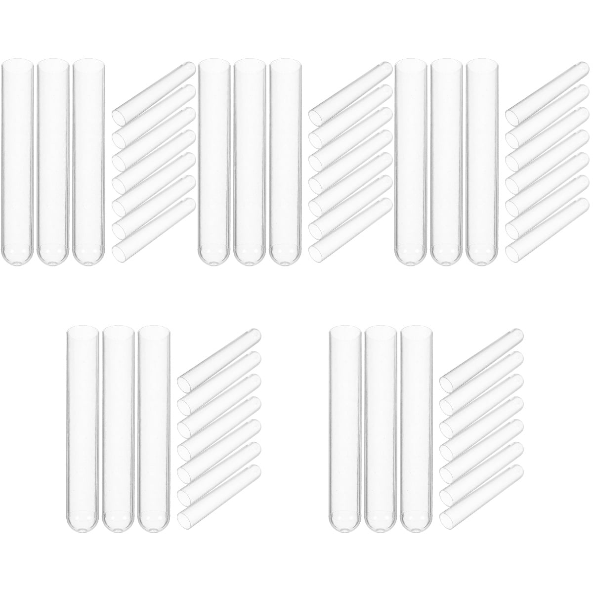 MLINS 50 pcs Disposable Plastic Test Tube Sturdy Laboratory Test Tube ...