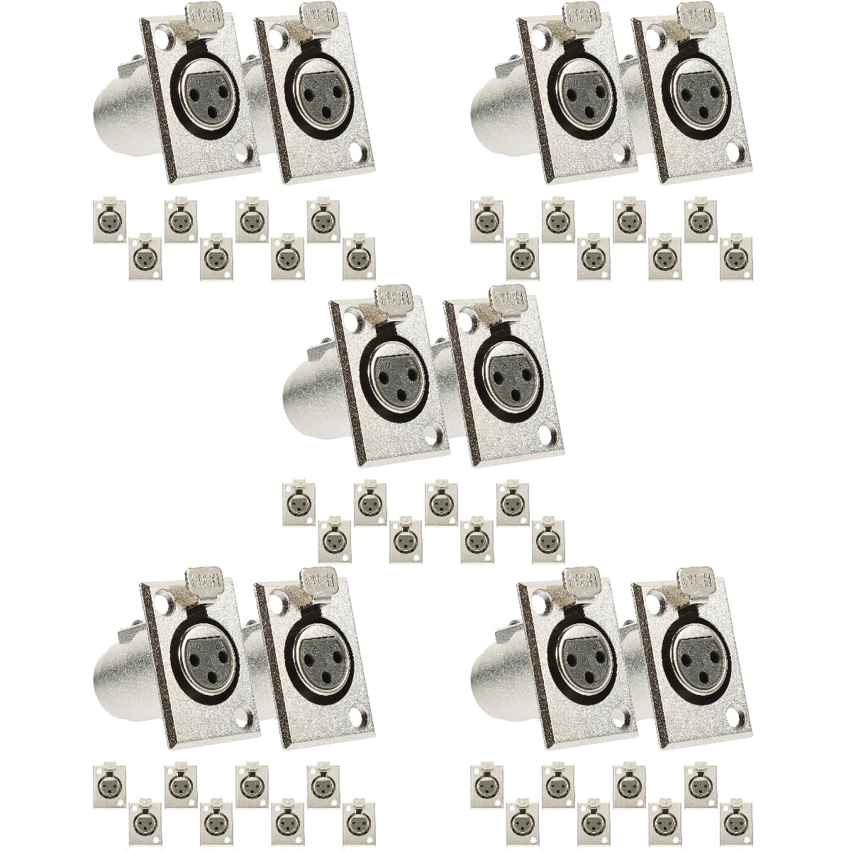 MLINS 50 pcs Female 3 Pin Chassis Panel Socket Connector Socket Chassis ...