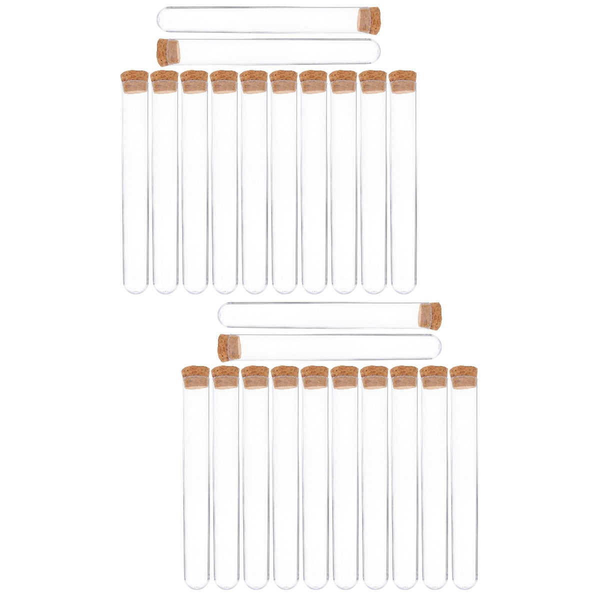 MLINS 50 pcs Test Tubes With Cork Stopper Plastic Powder Testing Tubes ...