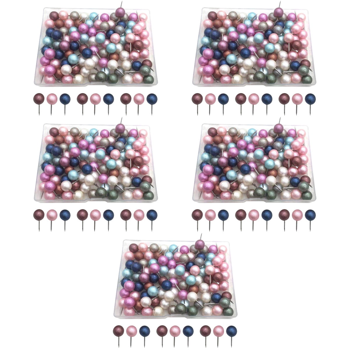 MLINS 500 Pcs Thumb Tacks Ball Shaped Head Push Pin Portable Map ...