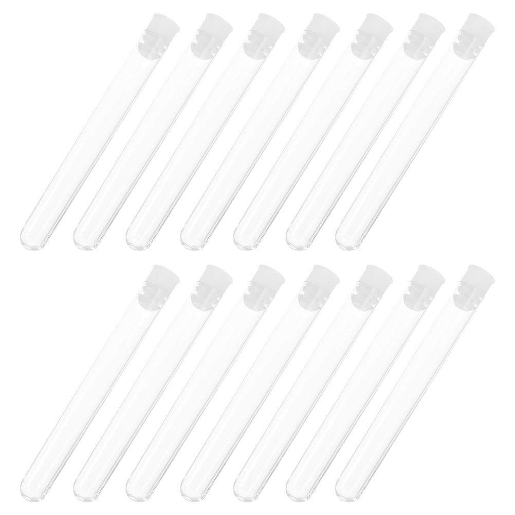 MLINS 50Pcs Clear Plastic Test Tubes with Caps for Laboratory Use and ...