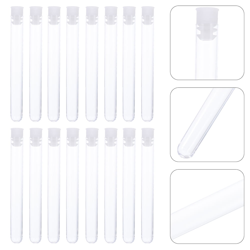 MLINS 50Pcs Clear Plastic Test Tubes with Lids for Sample Storage and ...