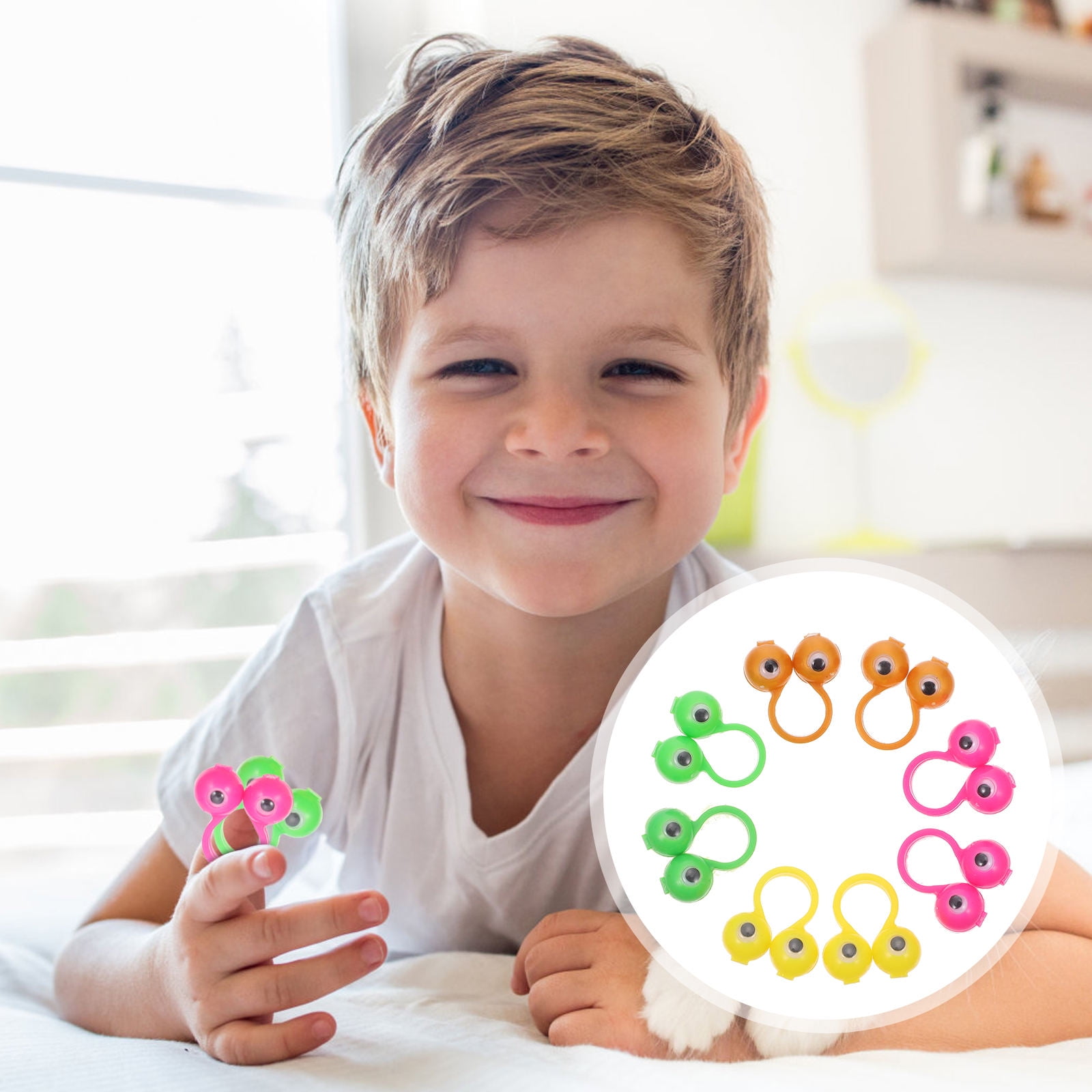 MLINS 50Pcs Finger Puppets Eyes Rings Eyeball Rings Finger Toys (Random ...