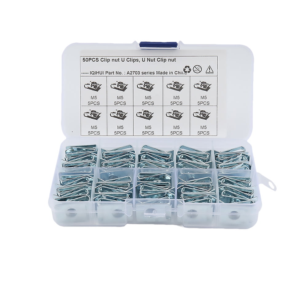MLINS 50Pcs M5 Clip Nut Type B Reed Nut Self-tapping Clip Square Clip ...