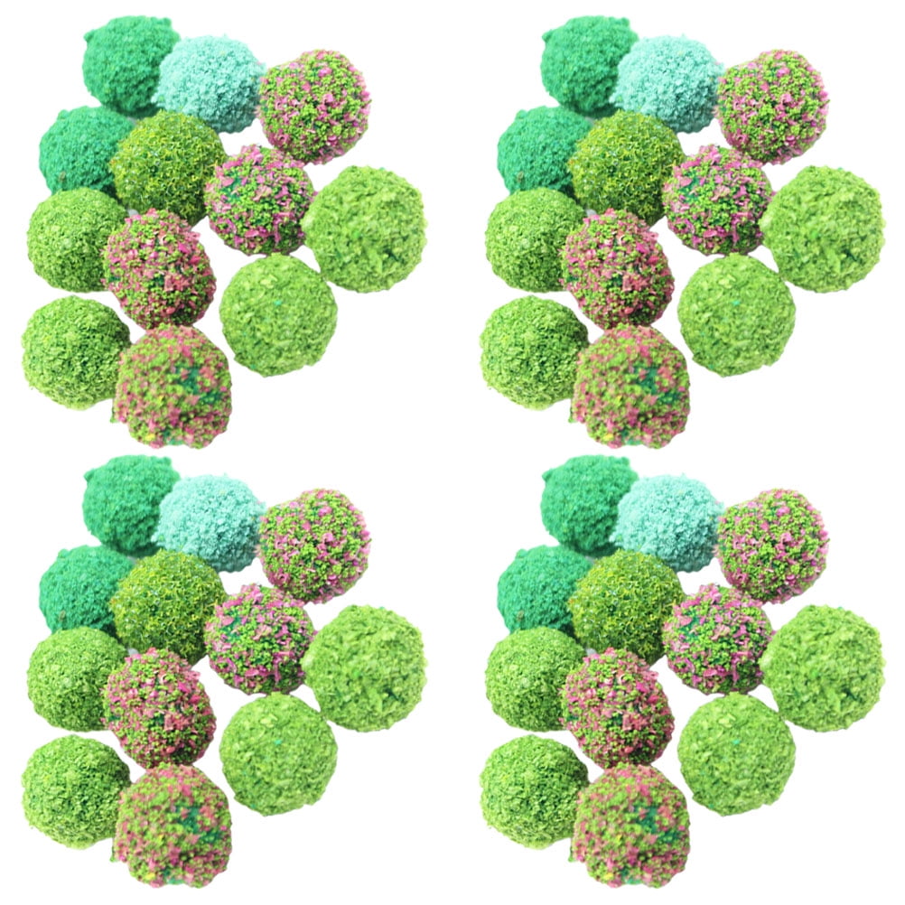 Milisten 50Pcs Miniature Plant Ball Dark Green Round Plastic For ...