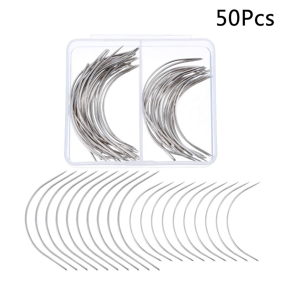 MLINS 50pcs C Type Curved Pin Handmade Macropore Curved Pin Boxed Pin ...