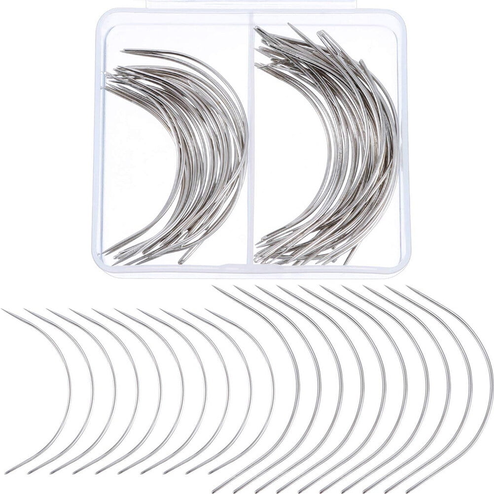 MLINS 50pcs C Type Curved Pin Handmade Macropore Curved Pin Boxed Pin ...