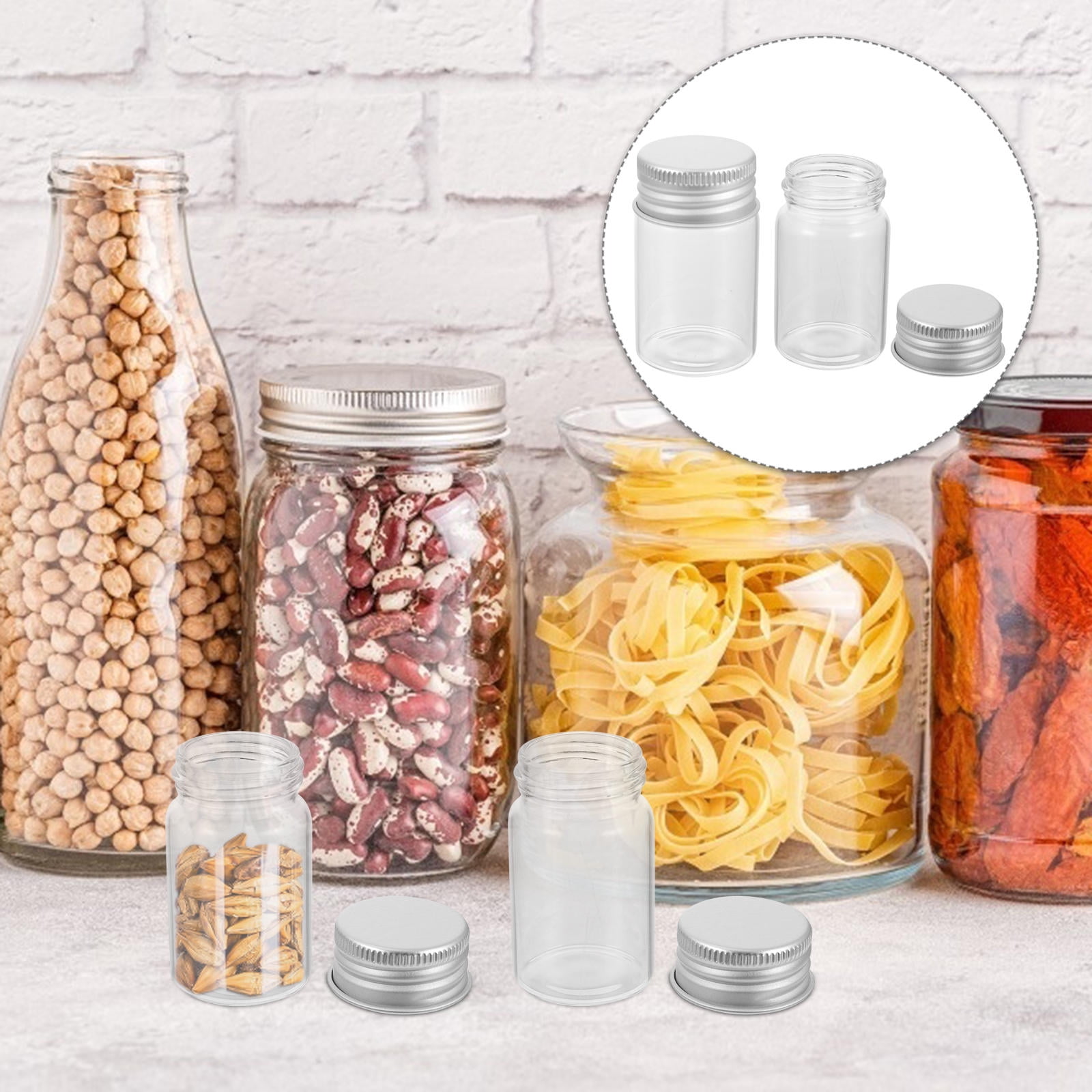 MLINS 50pcs Clear Glass Laboratory Vials Transparent Sample Glass ...