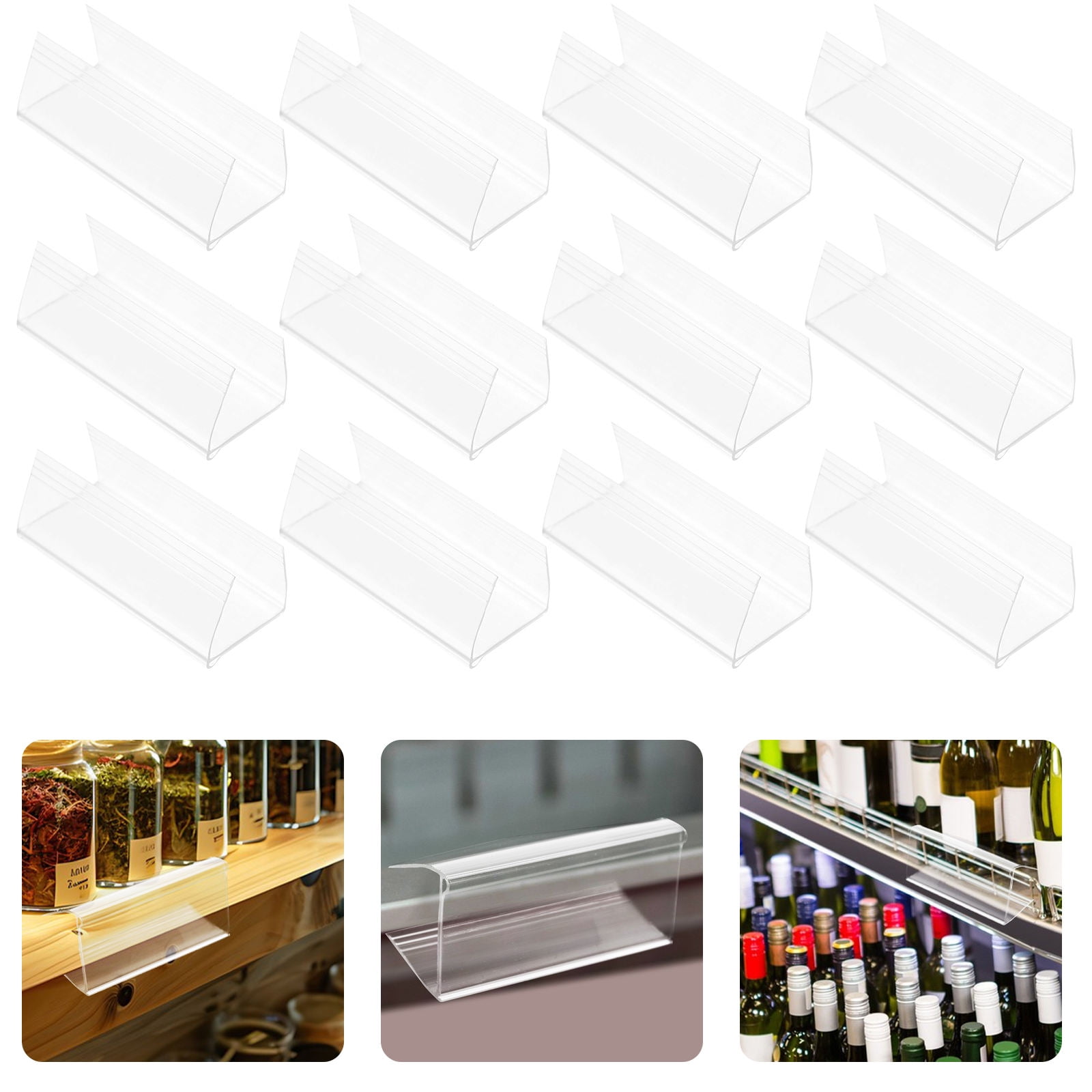 MLINS 50pcs Clear Plastic Label Holders For Supermarket Shelves Shelf ...