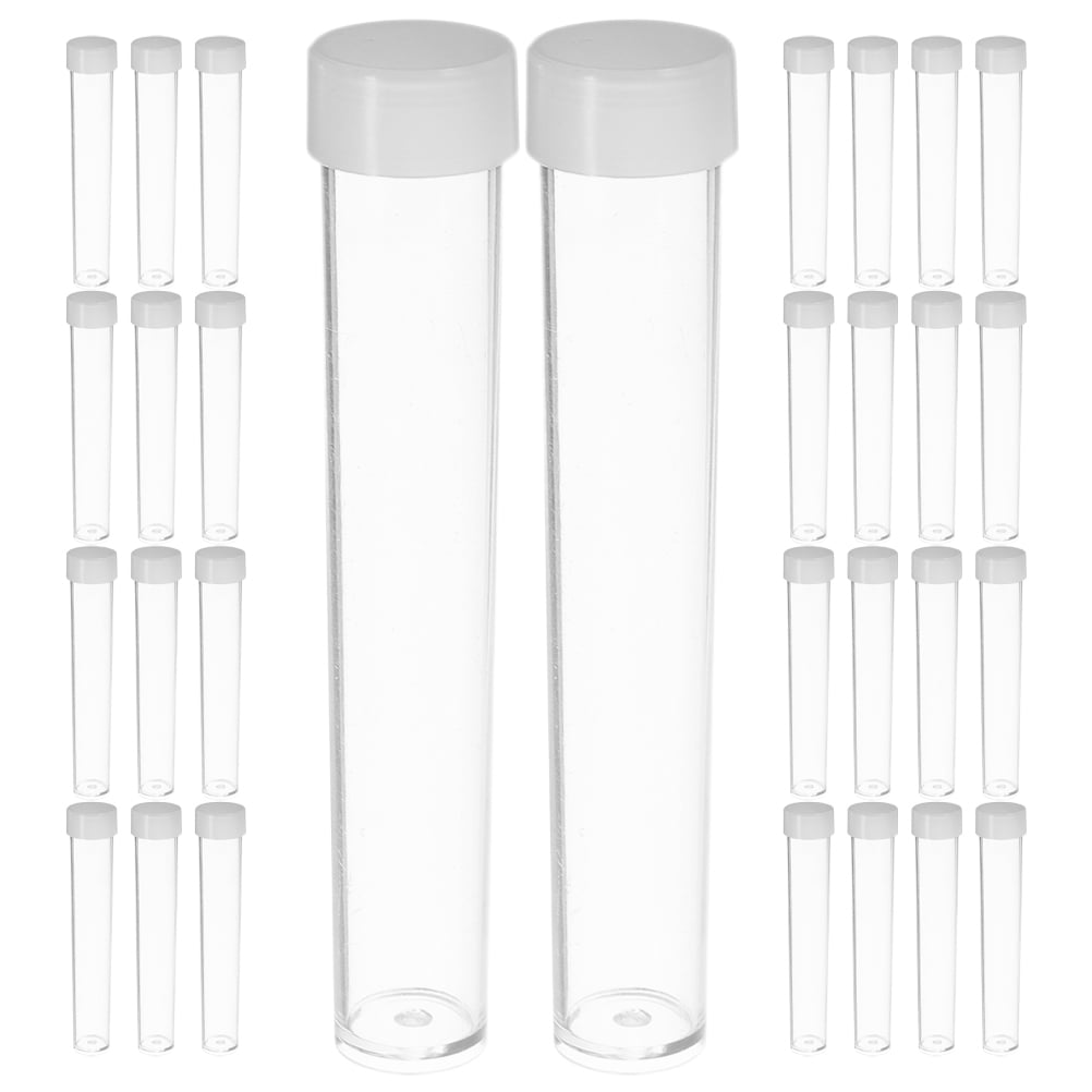 MLINS 50pcs Clear Plastic Tubes with Caps for Glitter Beads and Craft ...