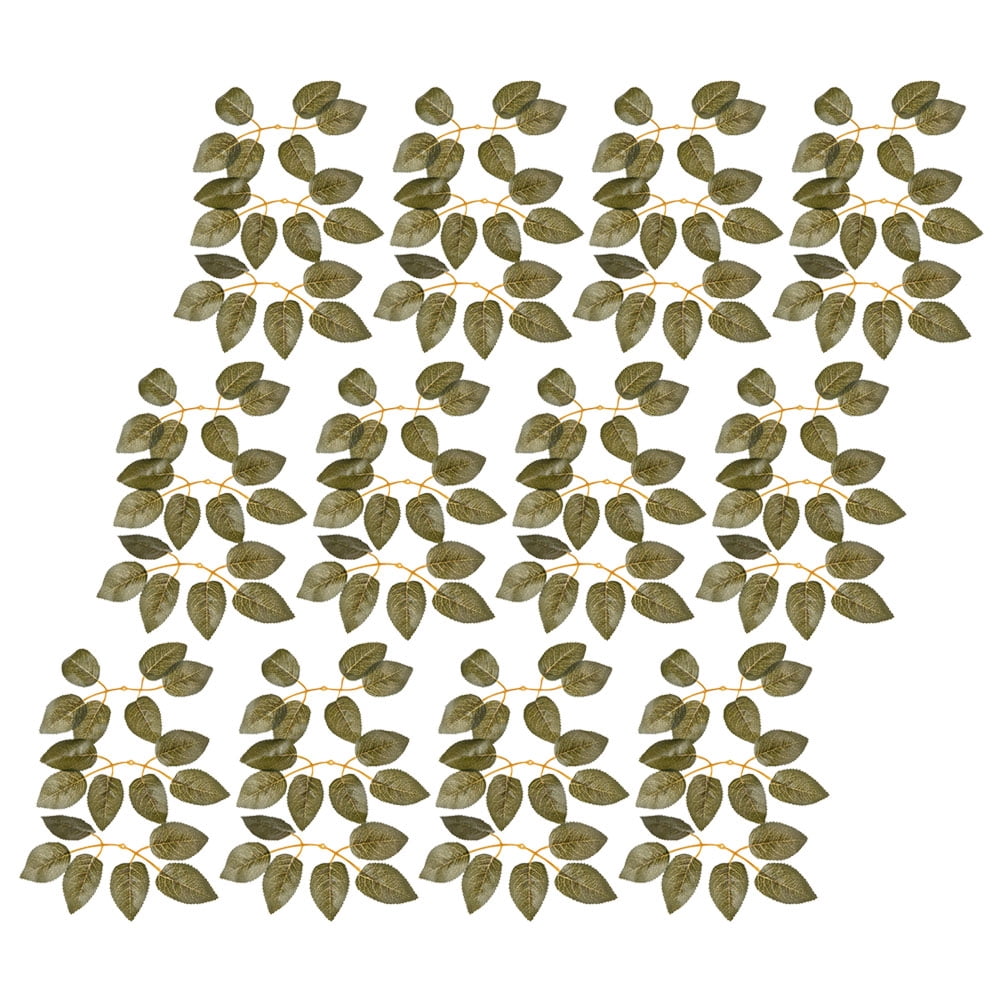 MLINS 50pcs Diy Artificial Green Leaves Realistic Fabric Flower Leaves ...