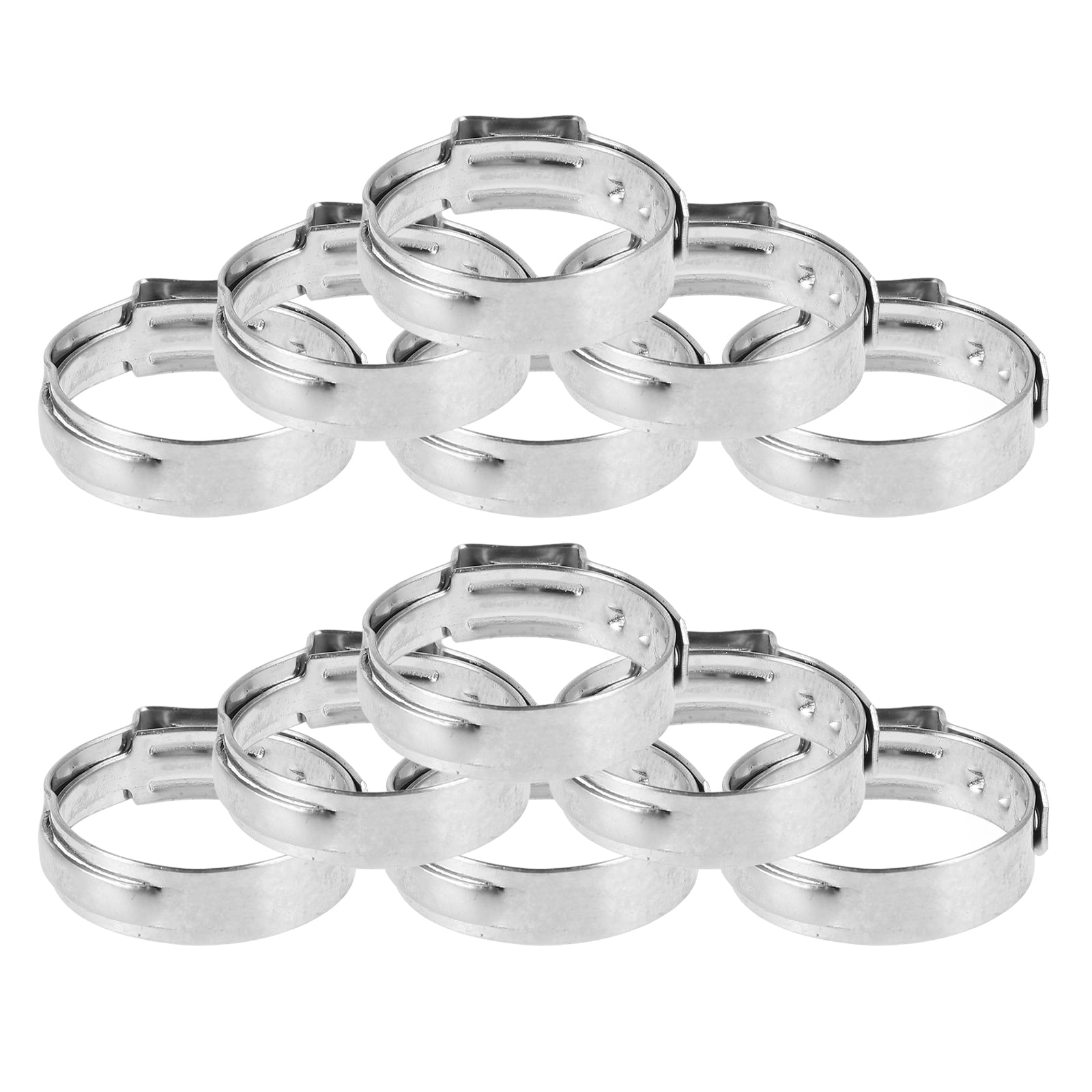 MLINS 50pcs Stainless Steel Single Ear Stepless Clamp 20.3-23.5mm ...