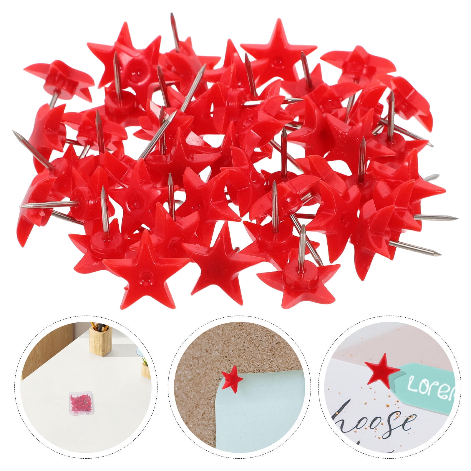 MLINS 50pcs Star Thumbtacks Colorful And Fun Push Pins For Bulletin ...