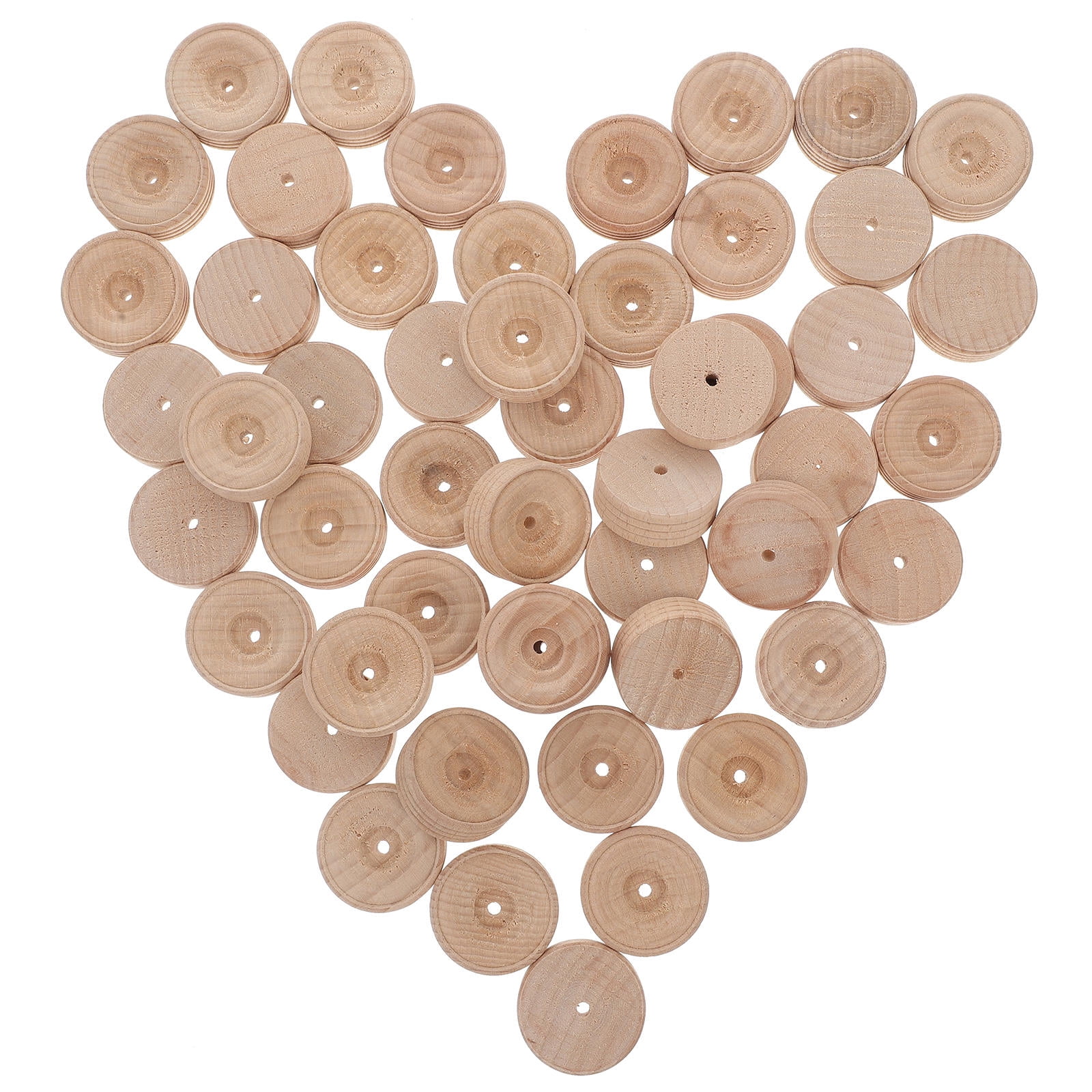 MLINS 50pcs Toy Wheels For Diy Car Models 30mm Wooden Wheels For ...