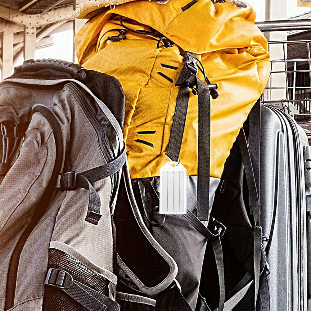 MLINS 50pcs Writable Blank Labels Key Tags with Split Ring Plastic ...