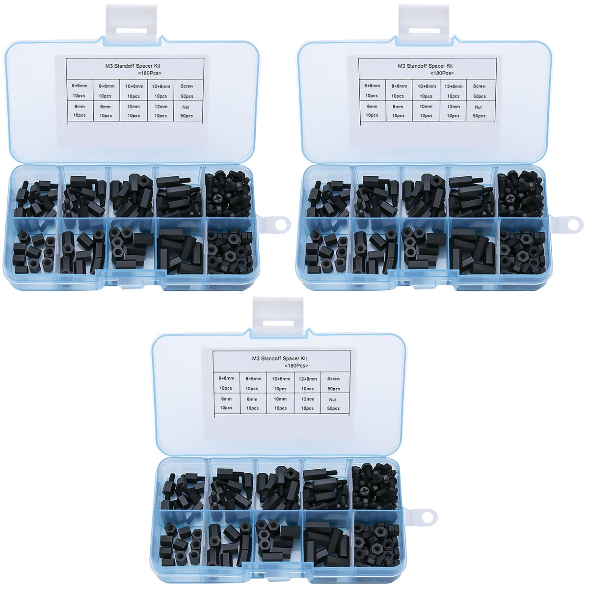 MLINS 540 Pcs Plastic Spacer Nylon Standoff Thread Motherboard Spacer ...