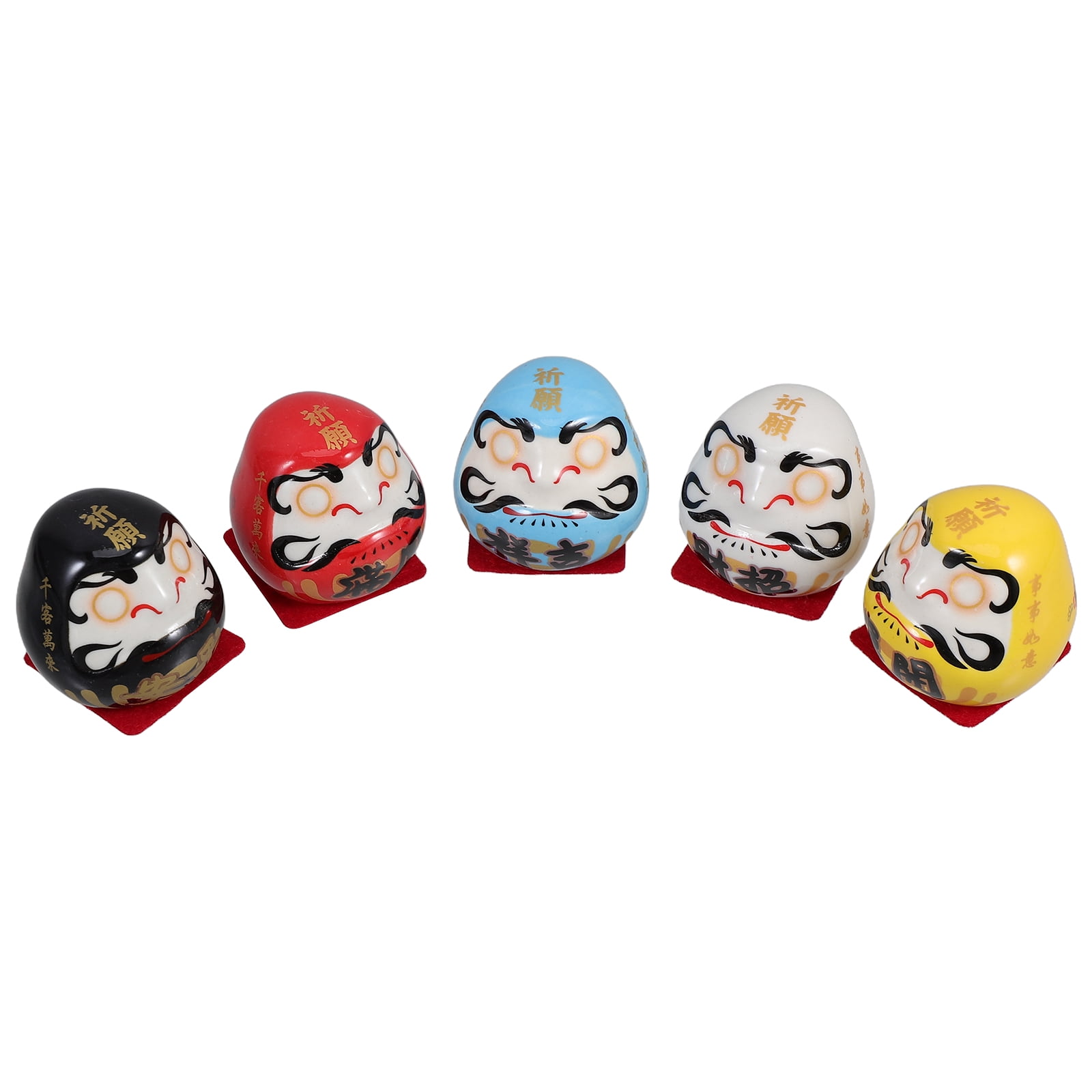 MLINS 5PCS Japanese Daruma Car Interior Decoration Daruma Figurine ...
