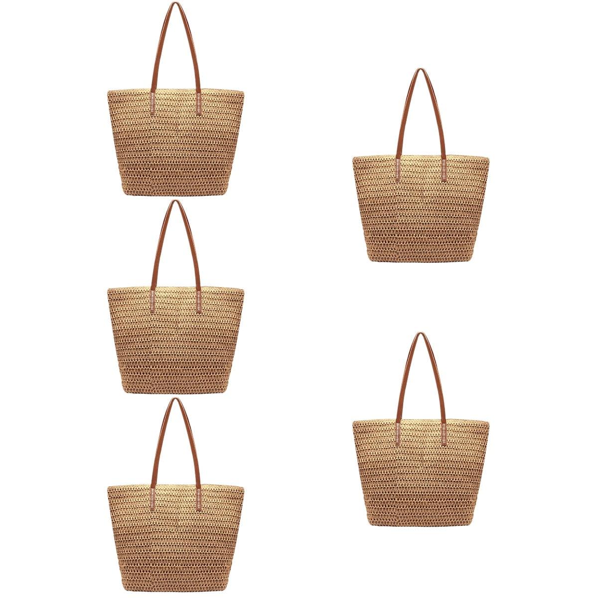 MLINS 5pcs Beach Tote Bag Woven Tote Bag Women Woven Bag Straw Tote ...