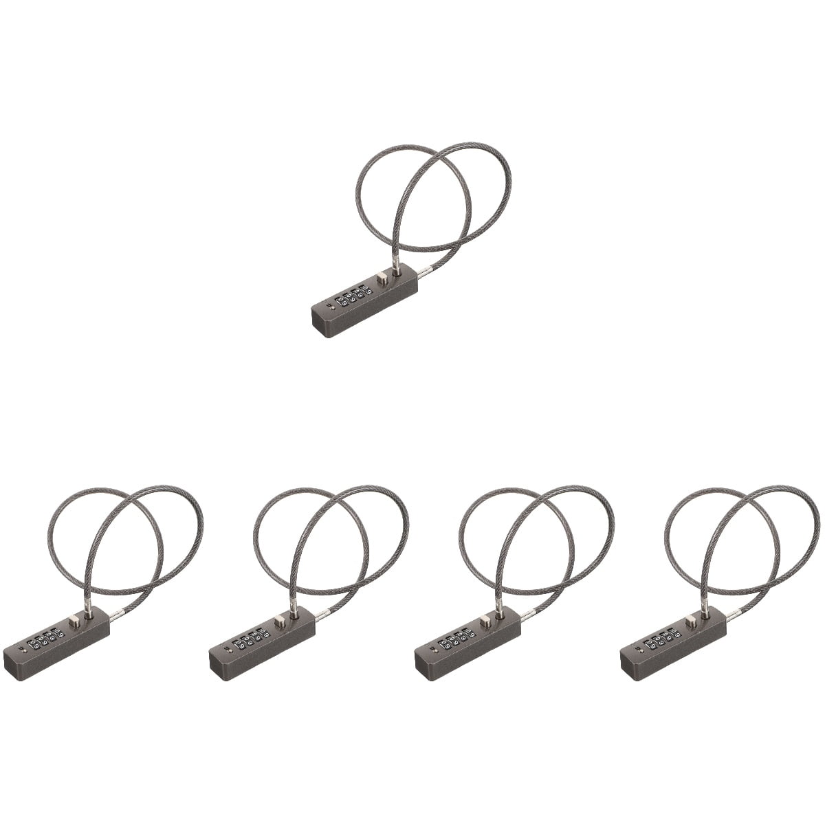 MLINS 5pcs Cable Rope Combination Lock 4- Locking Cable Lock Small ...