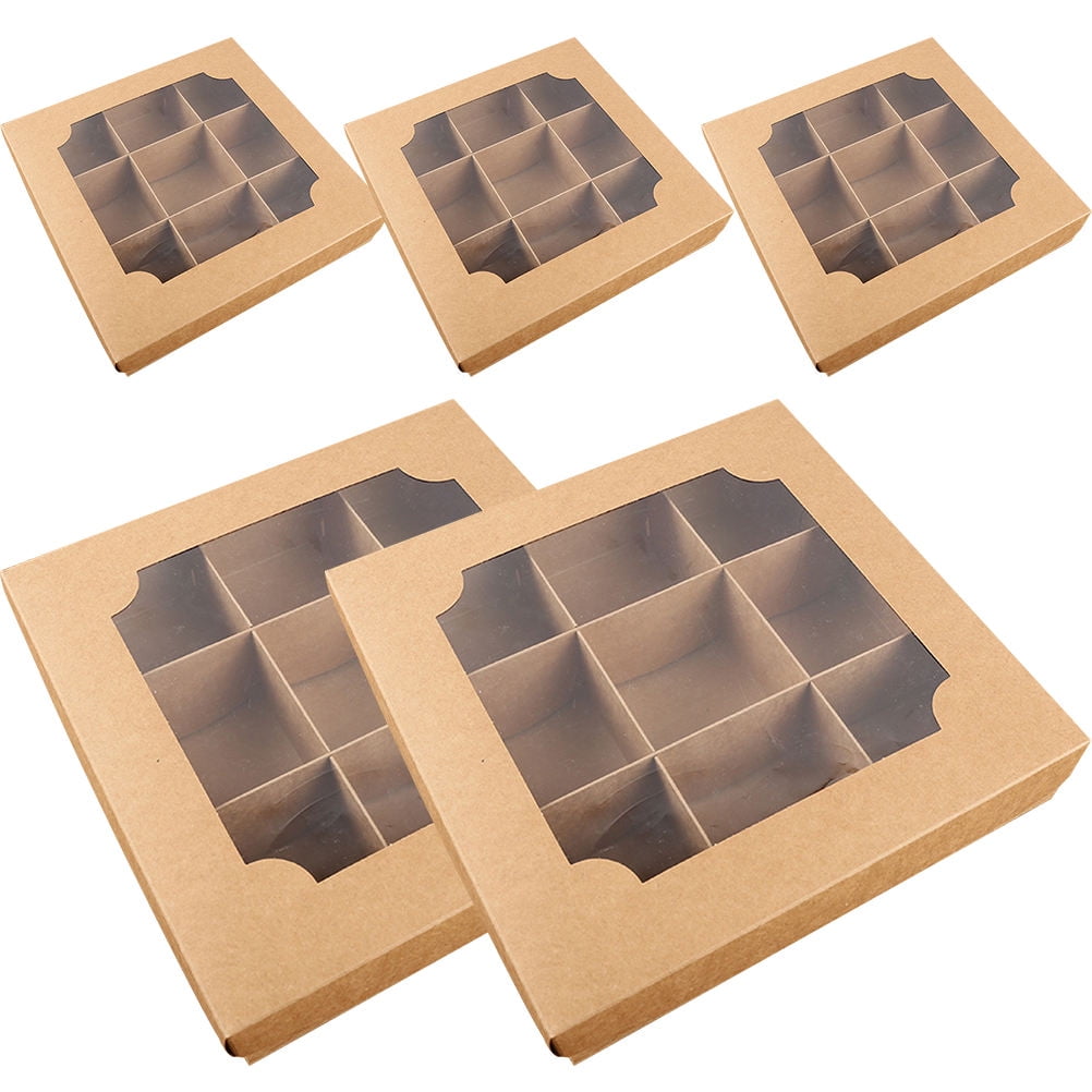 MLINS 5pcs Cake Boxes Paper Bakery Boxes Cookie Wrapping Cases ...