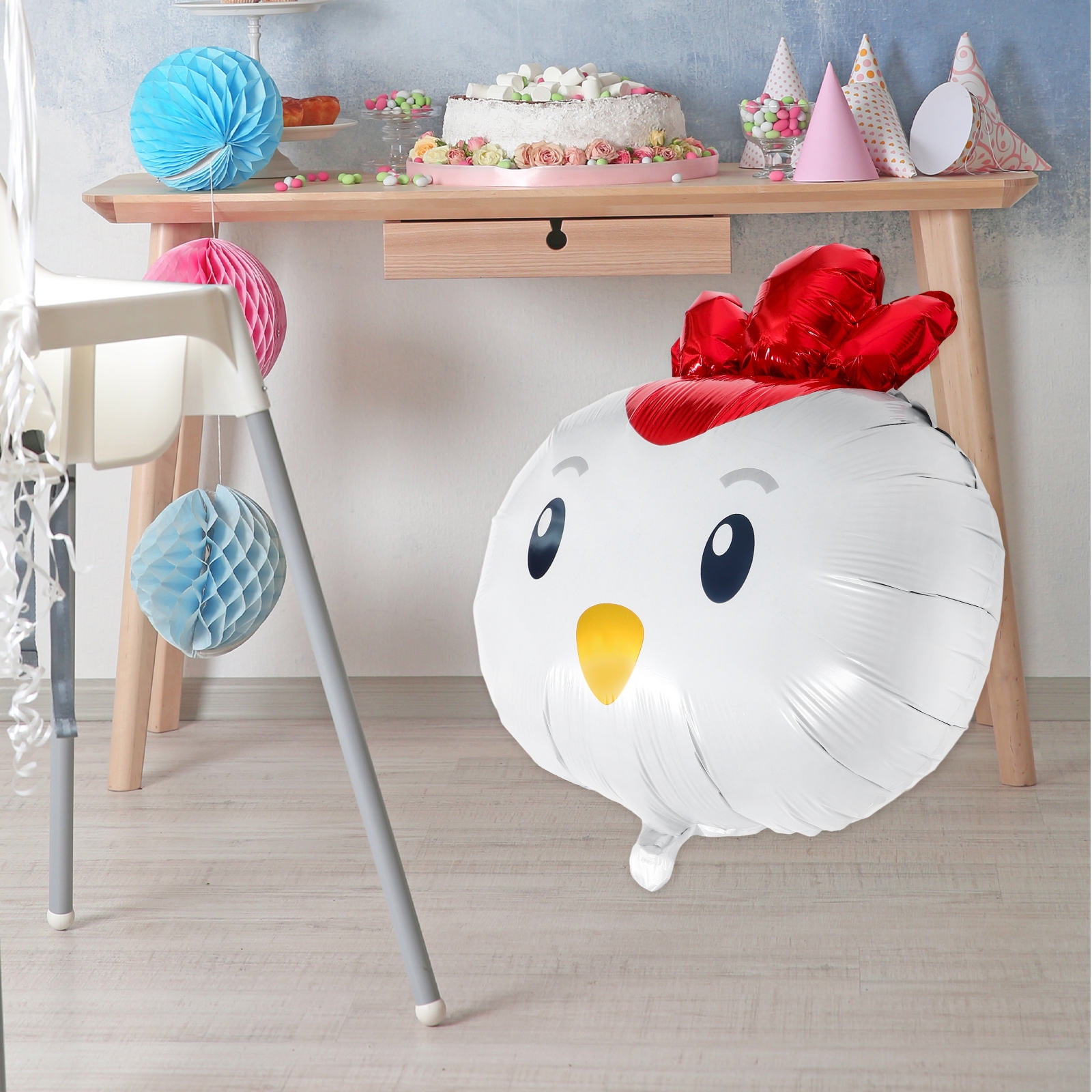 MLINS 5pcs Chicken Balloons Aluminum Film Farm Animal Decorations ...