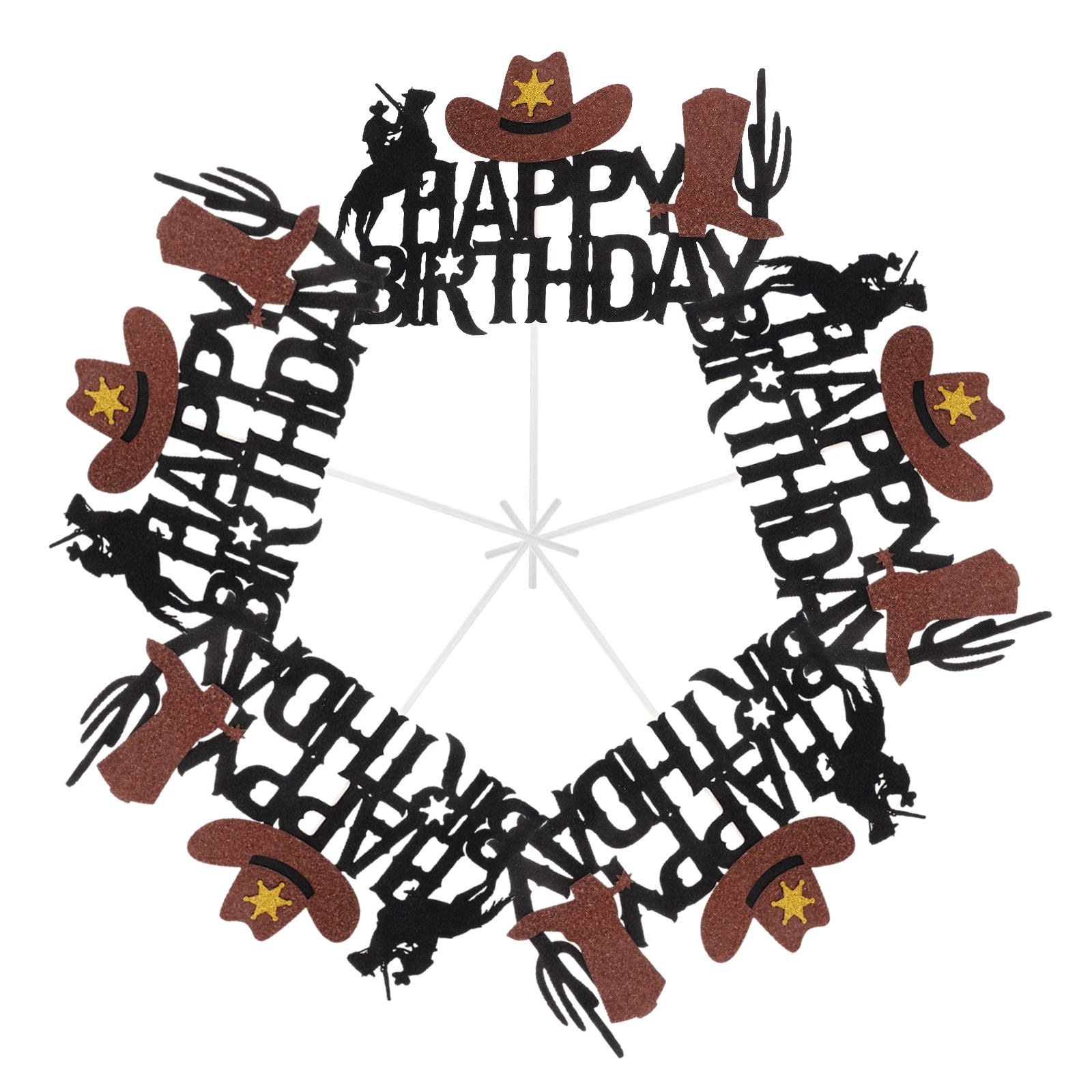 MLINS 5pcs Cowboy Theme Cake Toppers Cake Picks For Cowboy Party ...