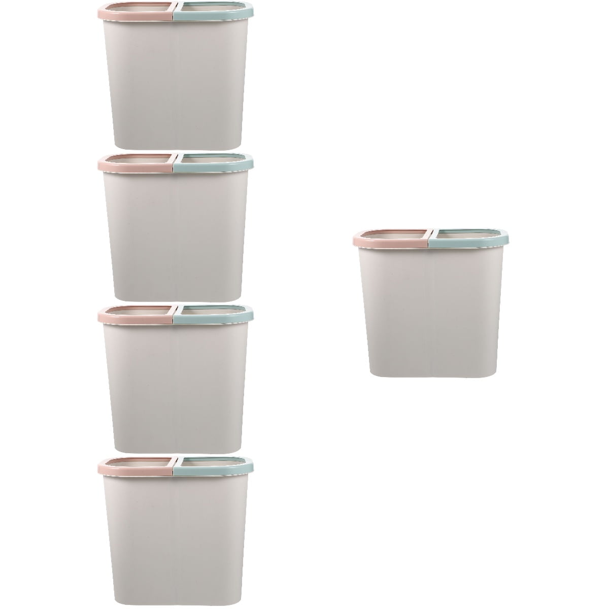 MLINS 5pcs Double Rubbish Bin Dual Compartment Kitchen Waste Bin Trash ...