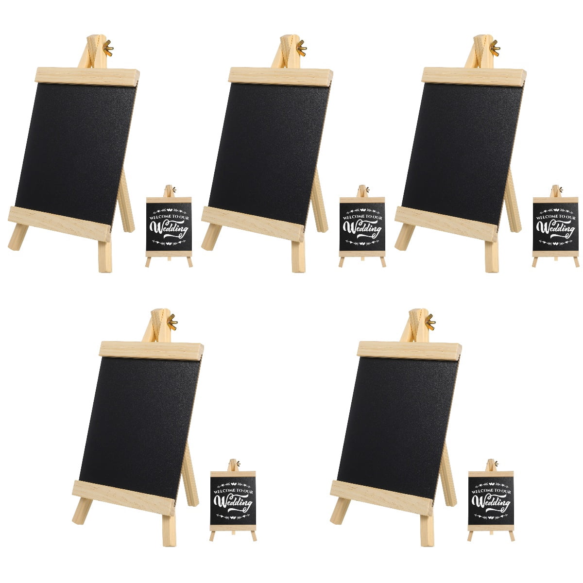 MLINS 5pcs Freestanding Wooden Chalkboard Wedding Message Sign Tabletop ...