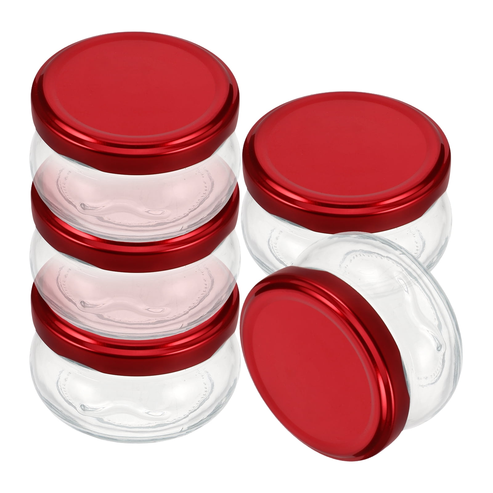MLINS 5pcs Glass Jam Storage Jar Transparent Jam Jar With Lid Clear Jam ...