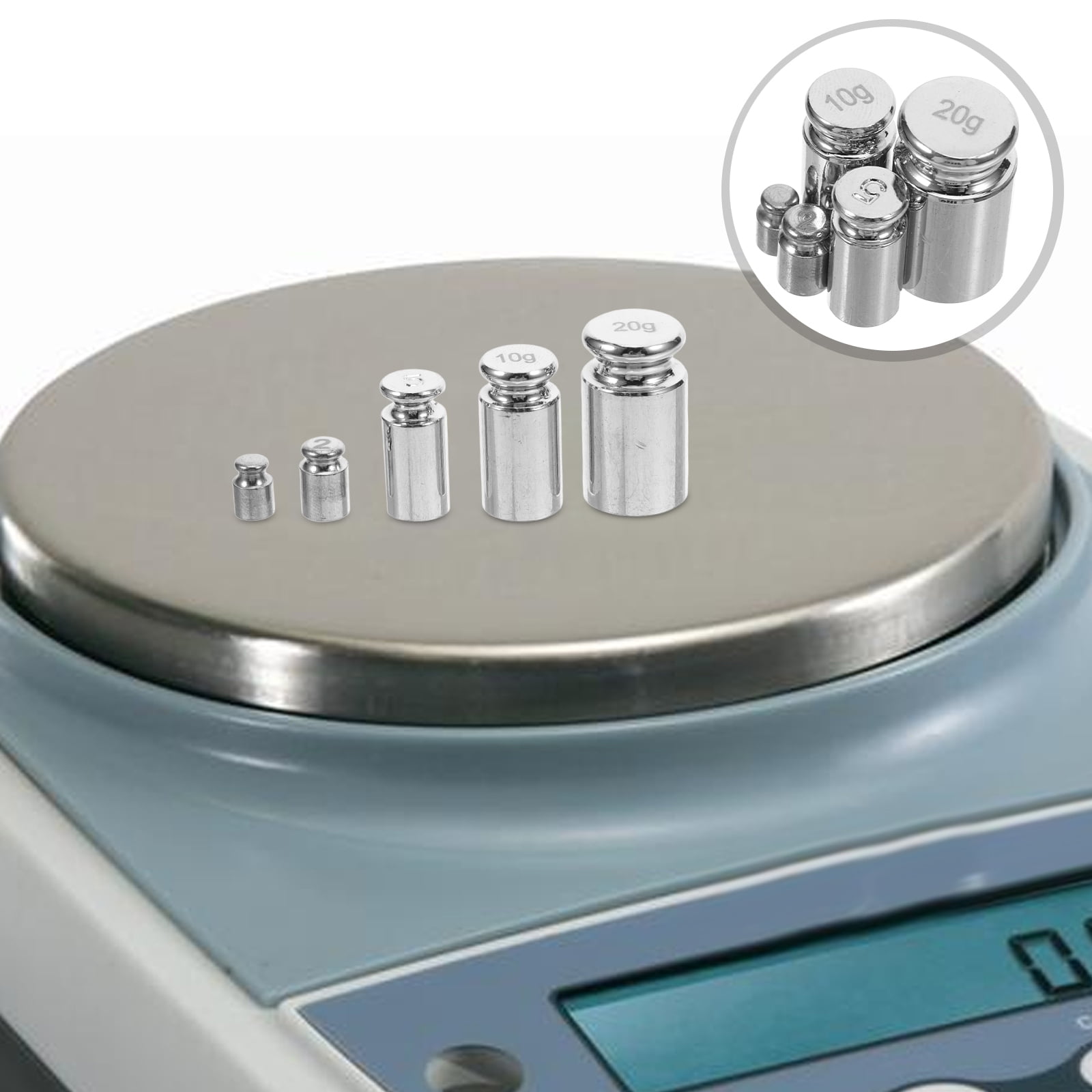 MLINS 5pcs High Precision Calibration Weight Set For Digital Scales Steel Weights For Accurate ...