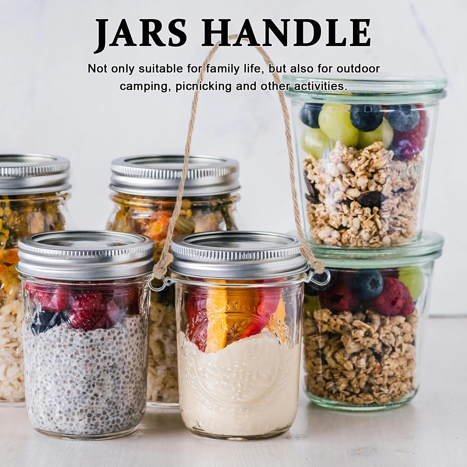 MLINS 5pcs Mason Jar Hanging Ropes Mason Jar Hangers Rope Handles Jar ...