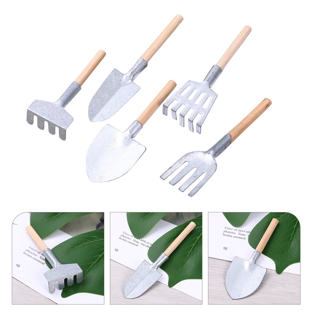 MLINS 5pcs Miniature Garden Farming Tools Mini House Ornaments ...