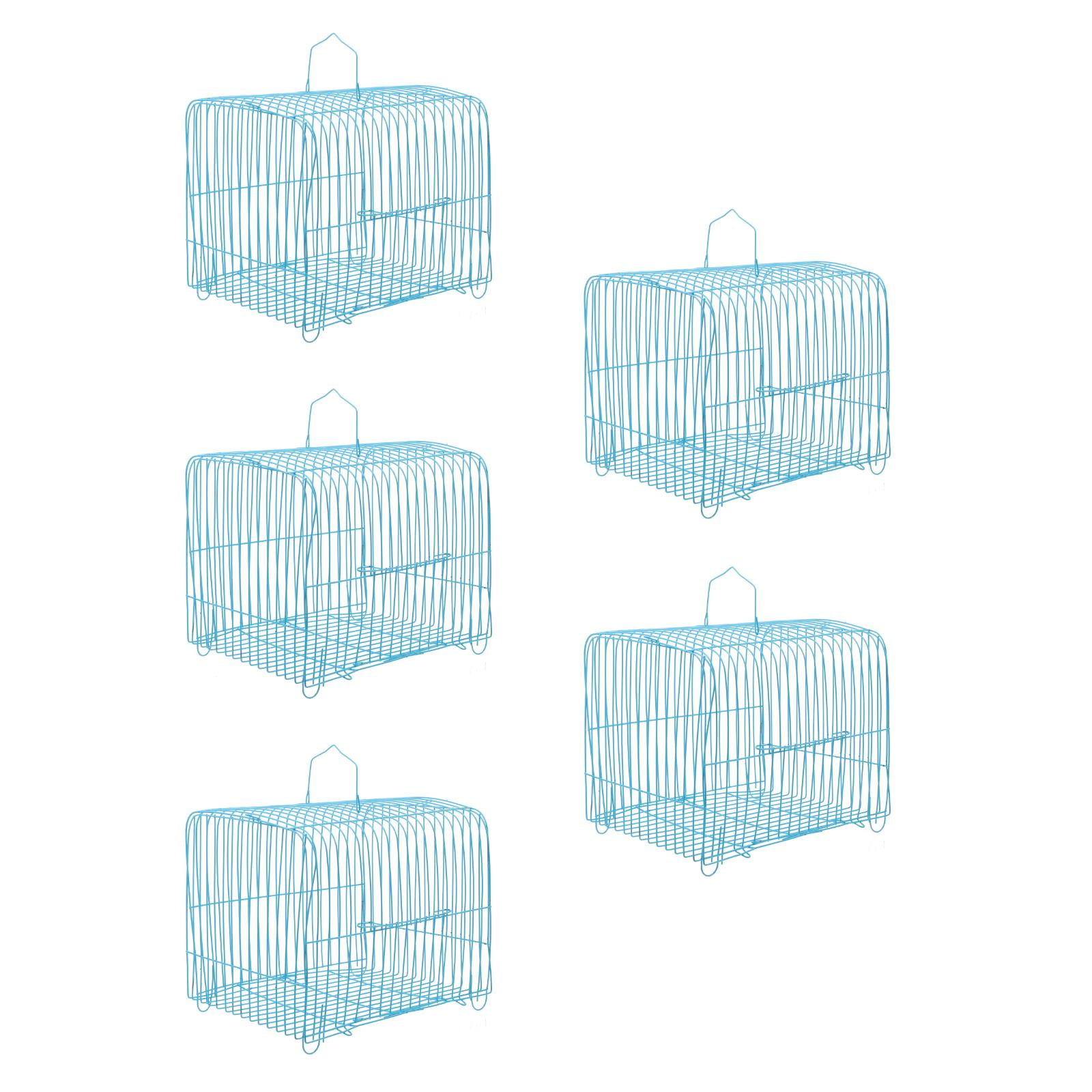 MLINS 5pcs Portable Cage Parrot Small Birds Breeding Cage Steel Wire ...