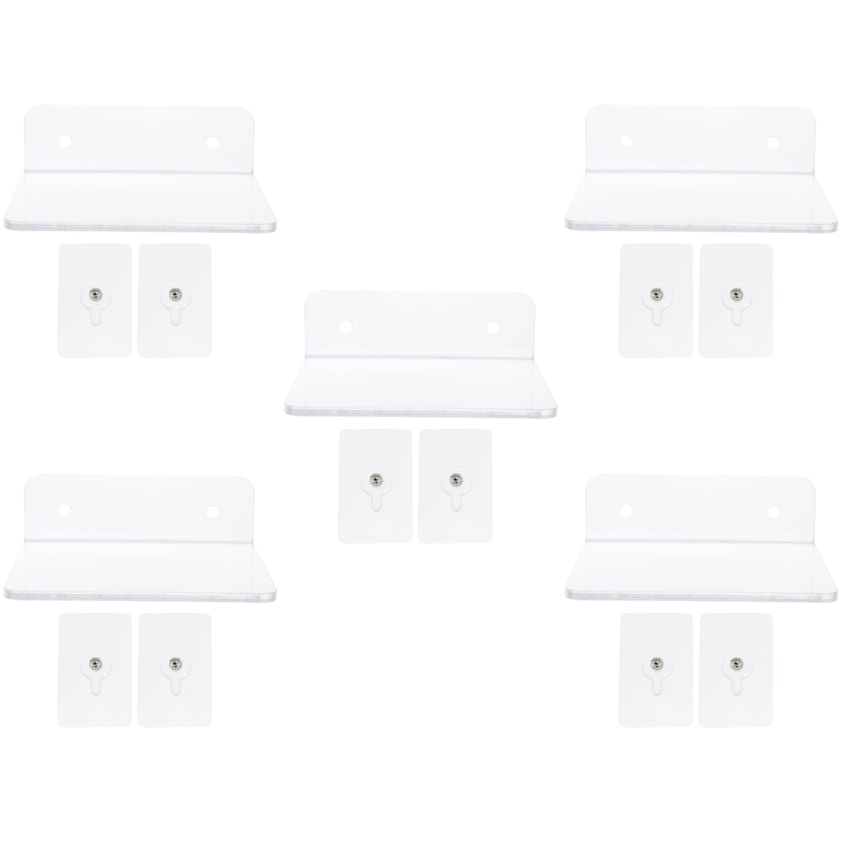 MLINS 5pcs Punch-free Floating Shelf Transparent Acrylic Storage Shelf ...