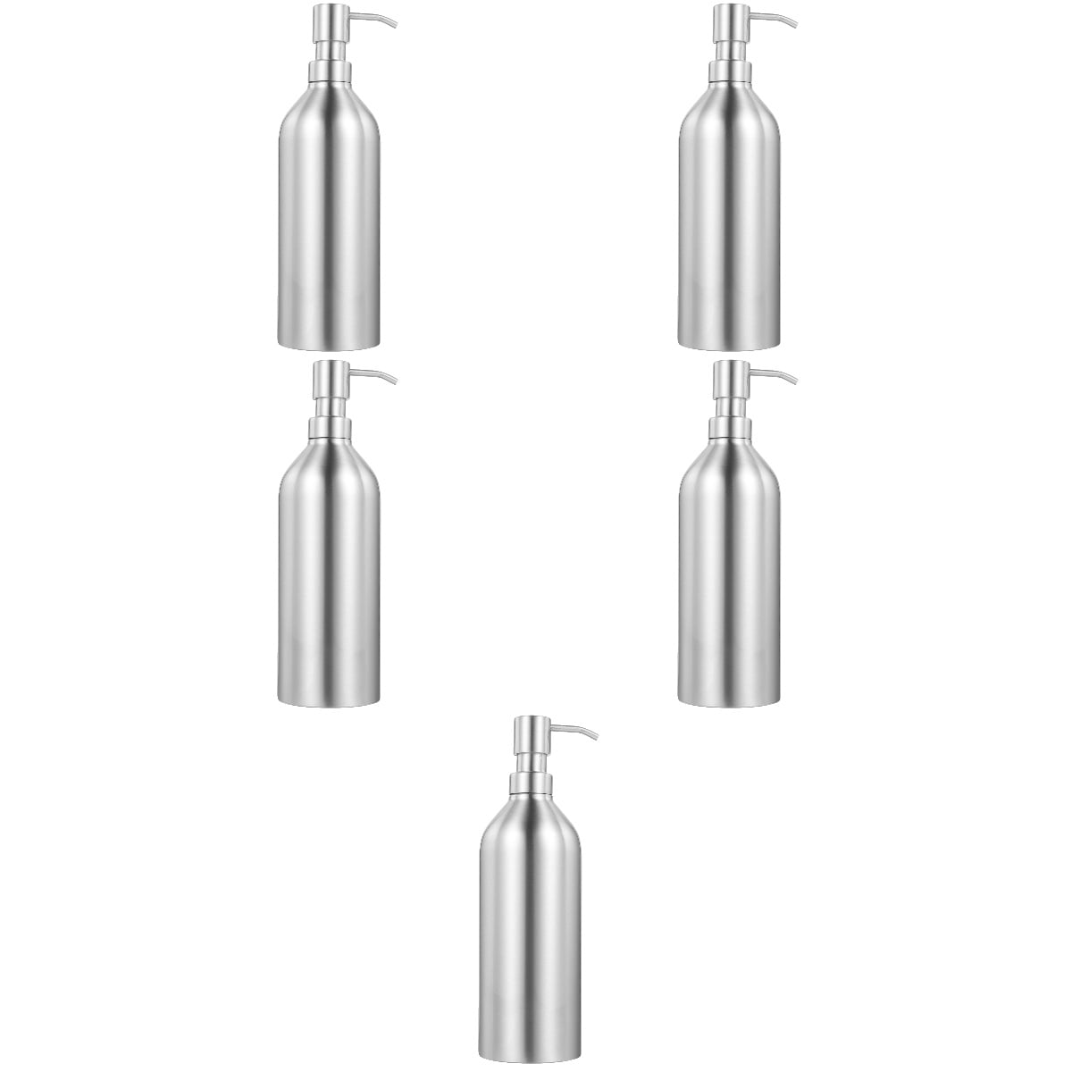 MLINS 5pcs Stainless Steel Shampoo Dispenser Refillable Bottle Pump ...