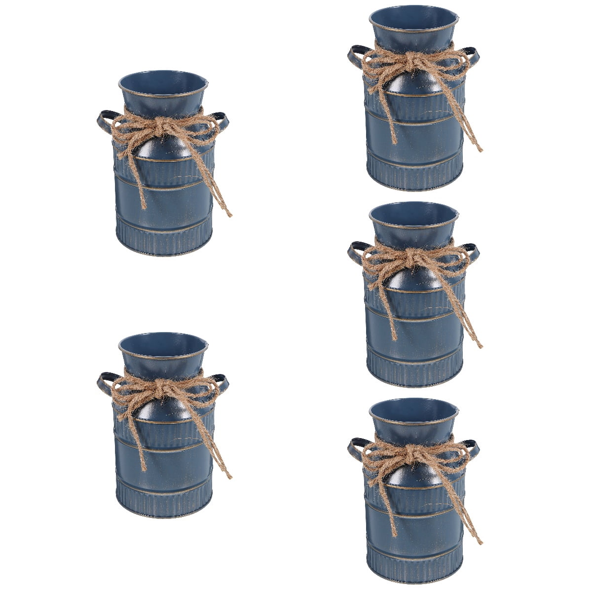 MLINS 5pcs Vintage Flower Container Rustic Double Handles Flower Pot ...