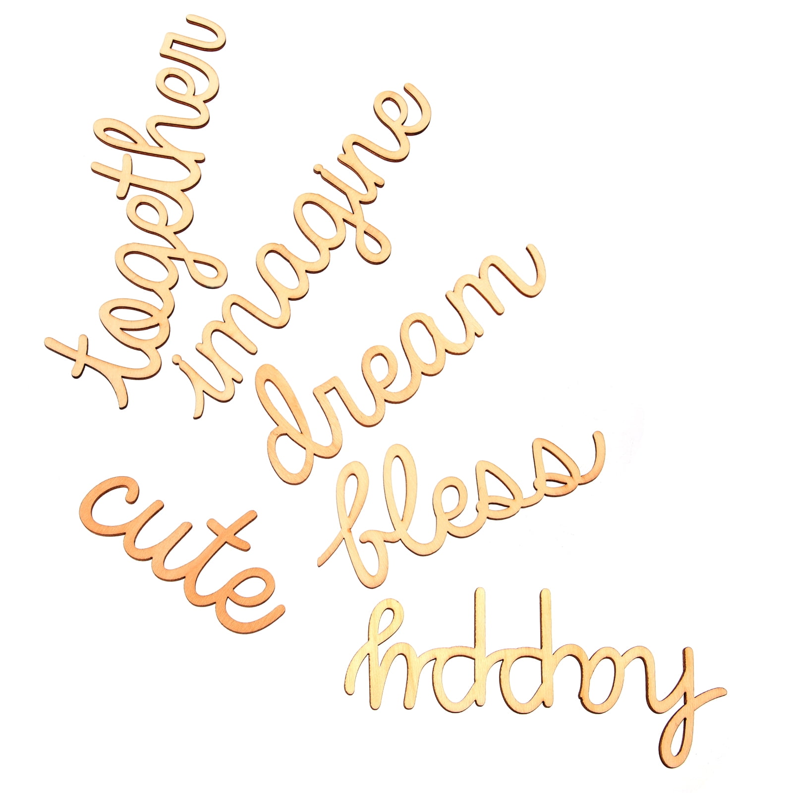 MLINS 6 PCS Word Cut Outs for Crafts Hollow Letters Colorful Decoration ...