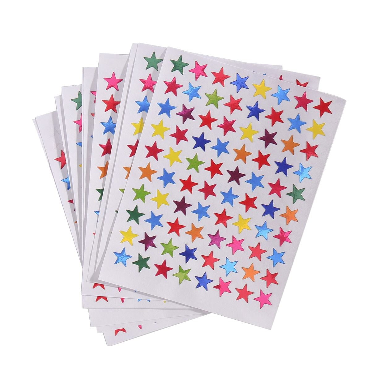 MLINS 6 Packs of 1cm Self Adhesive Assorted Color Sparkle Star Stickers ...