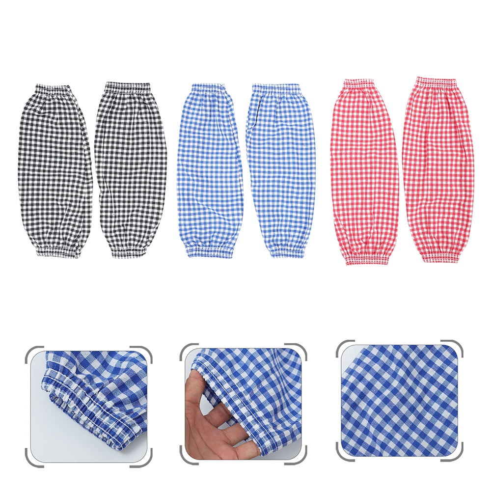 MLINS 6 Pairs Anti-fouling Check Sleeves Elastic Straps Arm - Walmart.com