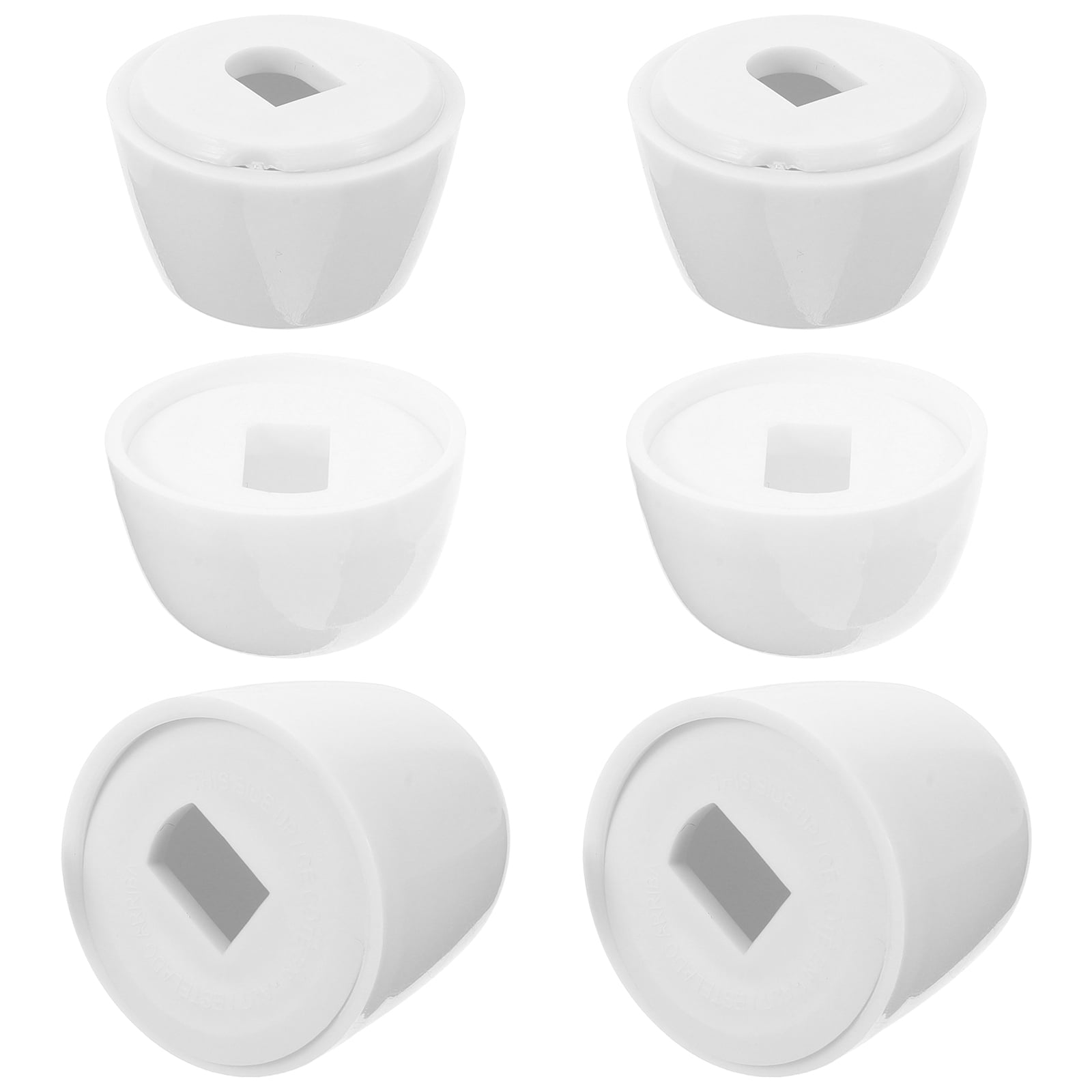 White ABS Toilet Bolt Caps with Washers 6 Pairs for Toilet Anchor ...