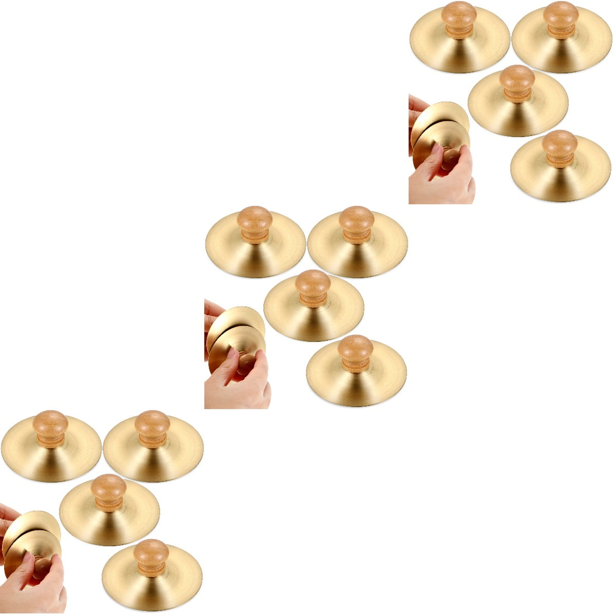 MLINS 6 Pairs of Finger Cymbals Kids Percussion Instrument Toys Copper ...