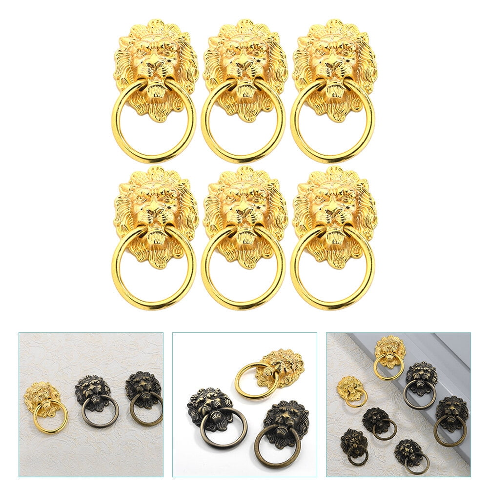 MLINS 6 Pcs Cabinet Knob Drawer Lion Head Handle Jewelry Box Pull DIY ...