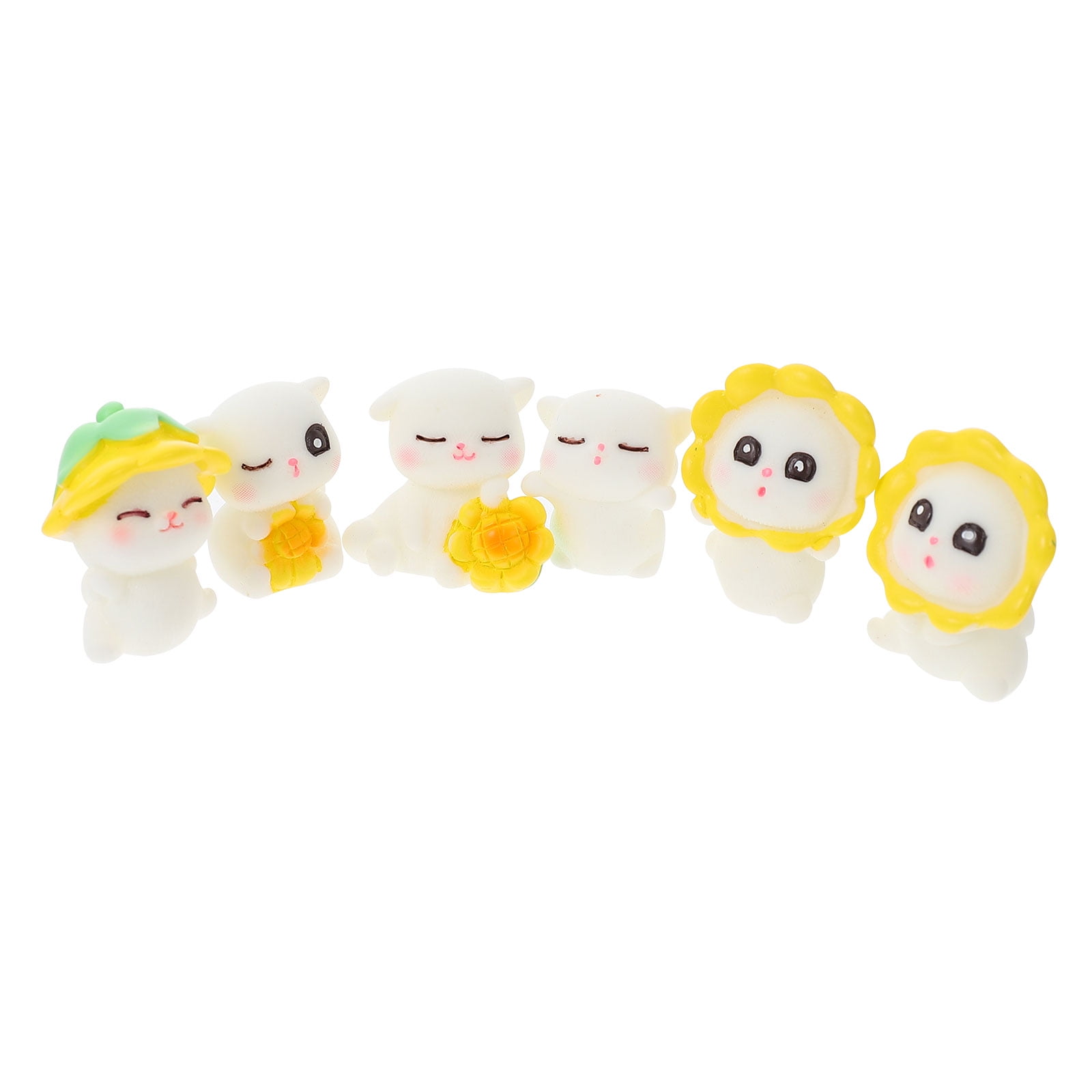 MLINS 6 Pcs Cats Decor Resin Ornaments Realistic Decorations Life-like ...