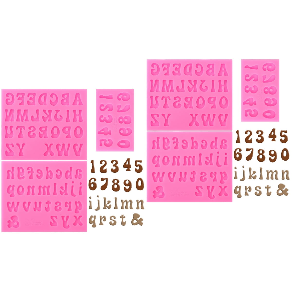 MLINS 6 Pcs Chocolate Molds Chocolate Number Molds Alphabet Molds Gummy ...