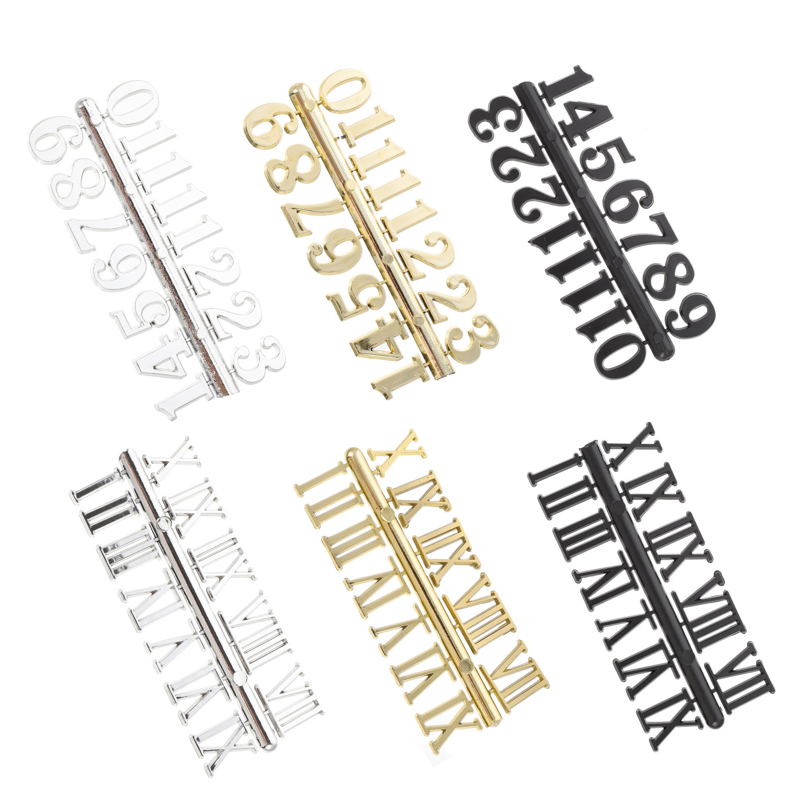 DIY Clock Numbers with Durable Plastic for Wall Clocks and Watches 6pcs ...